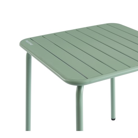 Table de jardin PANTONE carré en acier vert menthe 70 cm